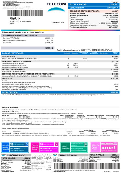Telecom y Personal renuevan el diseño de sus facturas - Bahía César